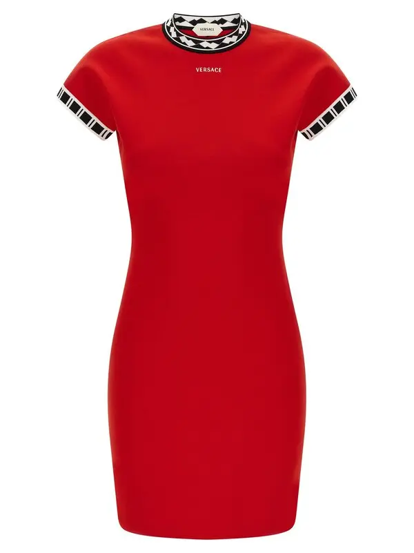 Versace Logo Dress - Red