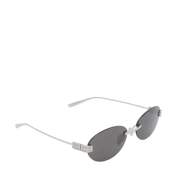 Balenciaga Gossip Oval Sunglasses - Silver