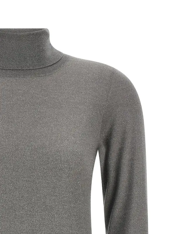 Brunello Cucinelli Sparkling' Turtleneck Sweater - Gray