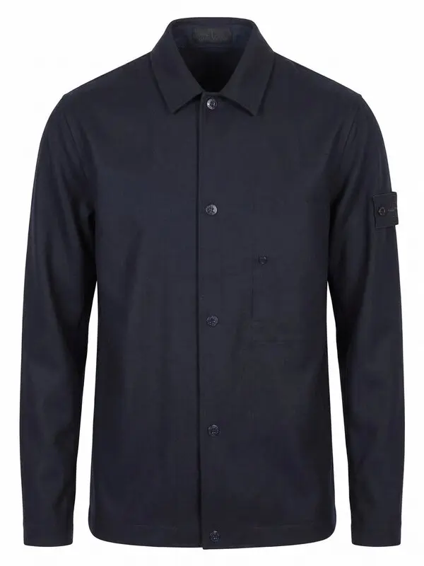 Stone Island Wool Nylon Flannel_s.i. Ghost Shirt - Multicolor