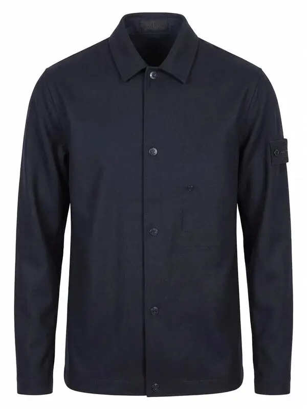 Stone Island Wool Nylon Flannel_s.i. Ghost Shirt - Multicolor