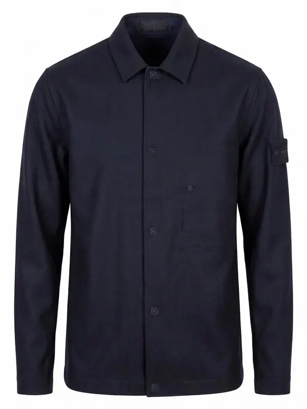 Stone Island Wool Nylon Flannel_s.i. Ghost Shirt - Multicolor