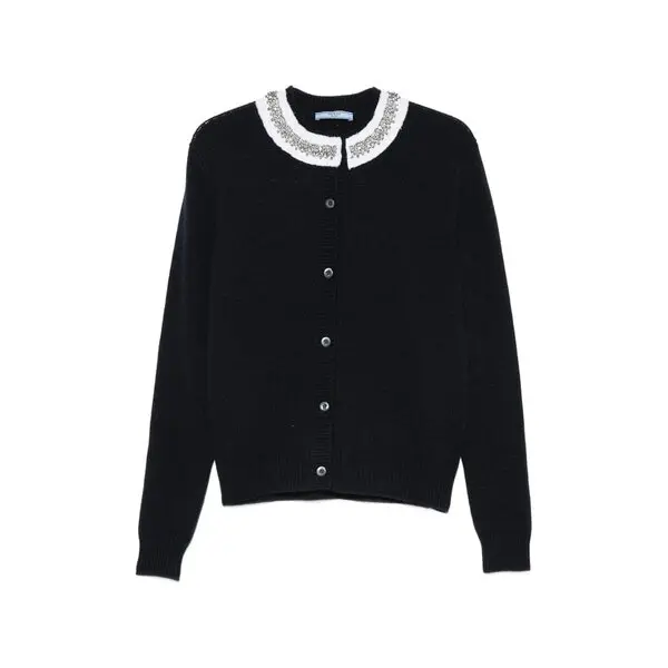 Prada Virgin Wool And Cashmere Cardigan - Blue