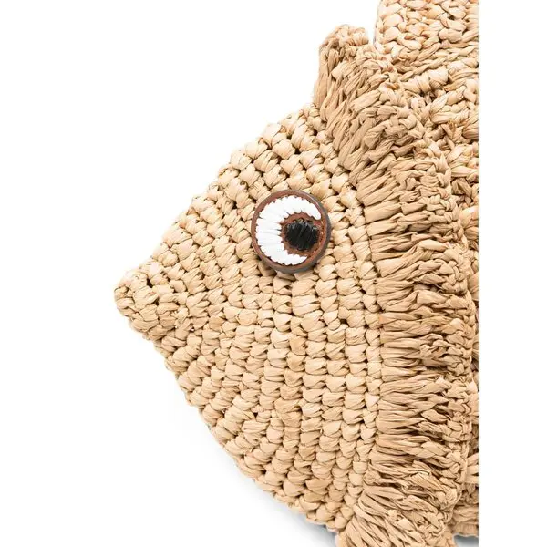 ANYA HINDMARCH Woven Raffia Clutch - Cream