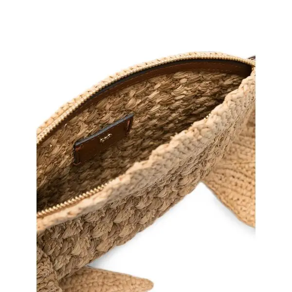 ANYA HINDMARCH Woven Raffia Clutch - Cream