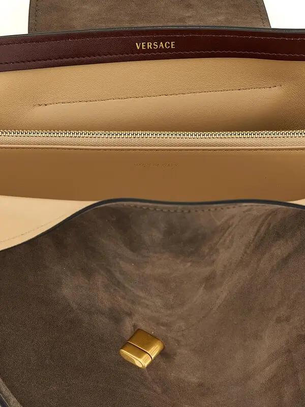 Versace Vivian Suede Shoulder Bag - Brown