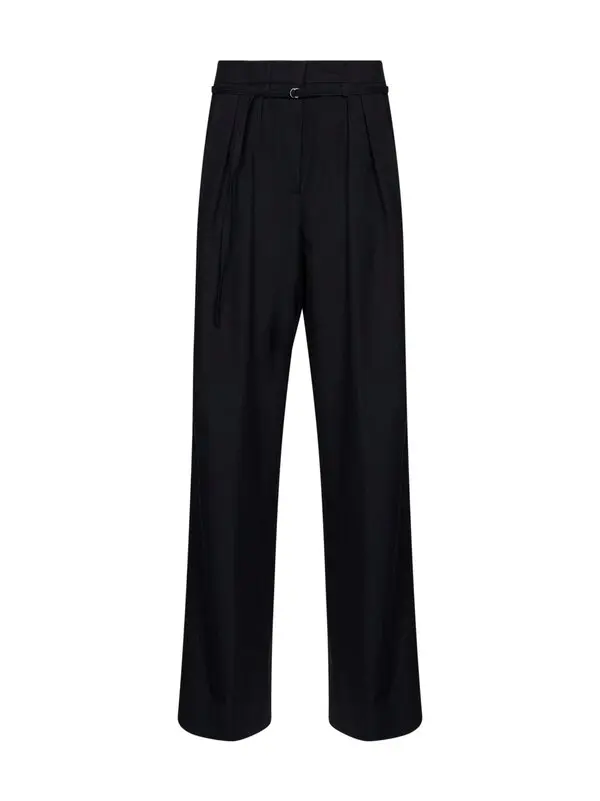 Dries Van Noten Wool Peacha Belted Trousers