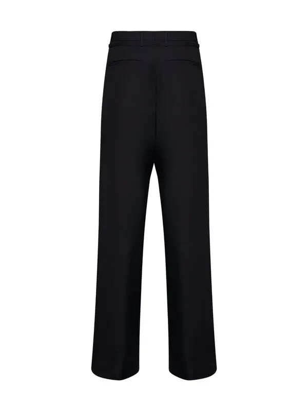 Dries Van Noten Wool Peacha Belted Trousers