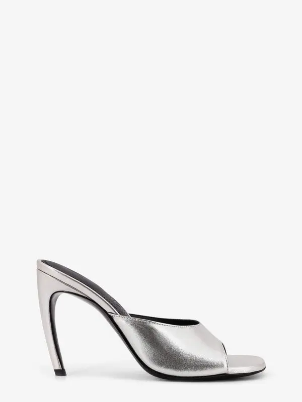 Attico Laminated Leather Betta Sandals - Silver