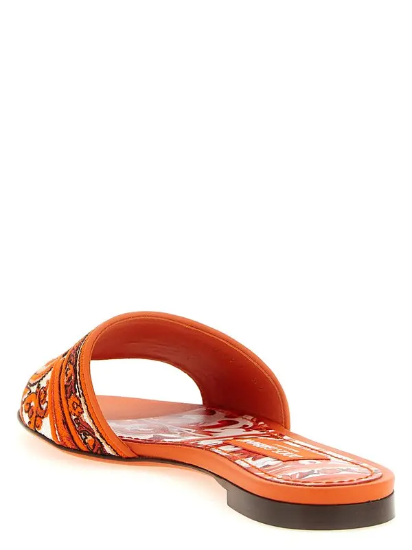 Dolce & Gabbana Bianca Slides - Orange