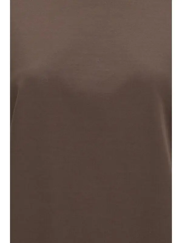 Brunello Cucinelli Cotton T-shirt With Sheer Sleeves - Brown