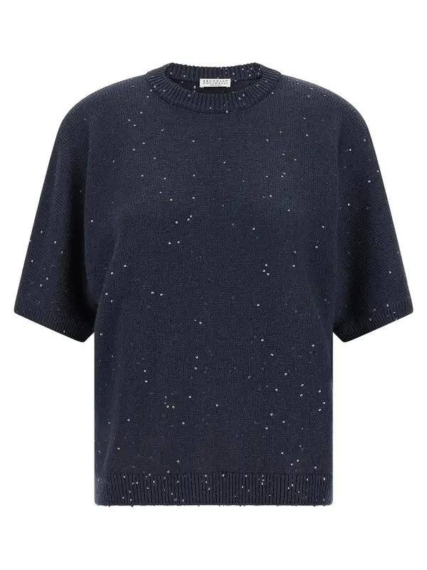 Brunello Cucinelli Diamante' Sweater - Blue