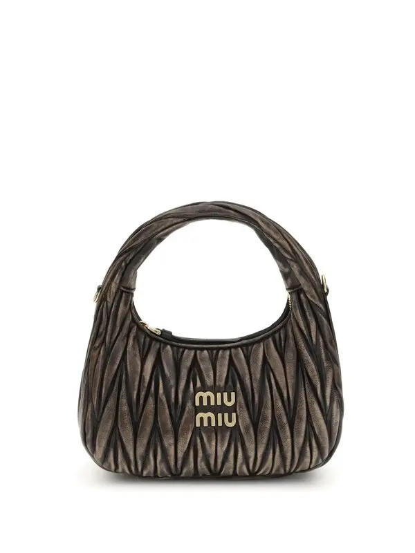 Miu Miu Wander Handbag In Quilted Leather - Brown