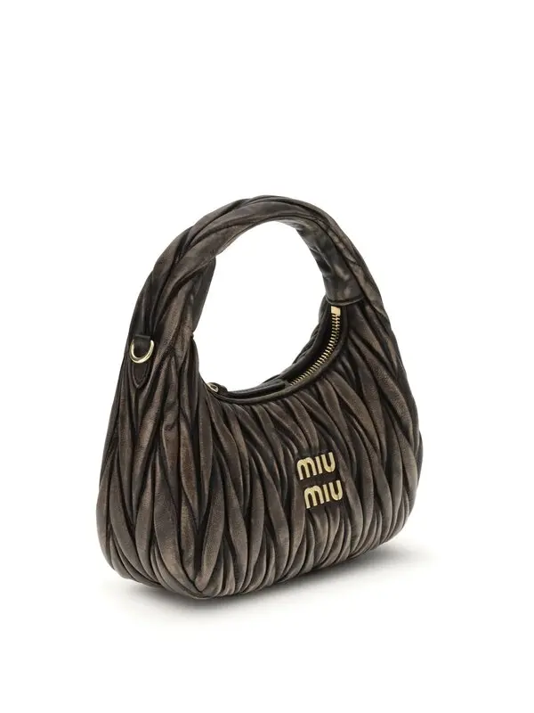 Miu Miu Wander Handbag In Quilted Leather - Brown