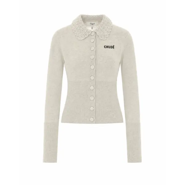 Chloé Logo Slim Fit Cardigan