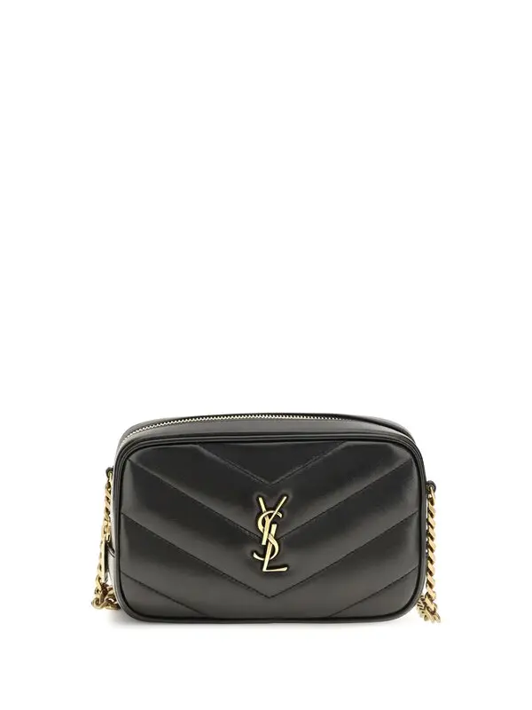 Saint Laurent Loulou Mini Leather Shoulder Bag - Black