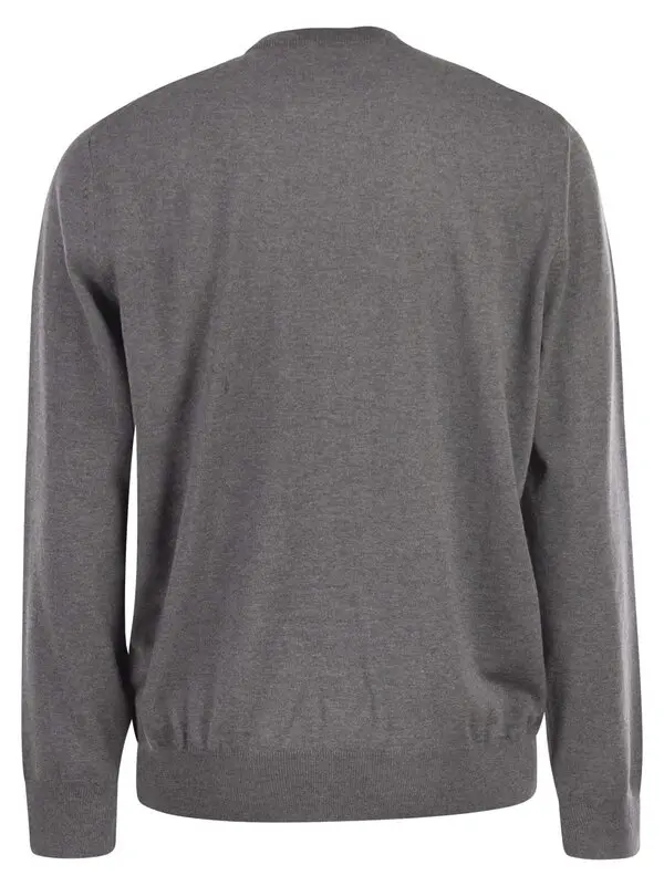 BOSS Regular Fit Virgin Wool Jumper With Embroidered Logo