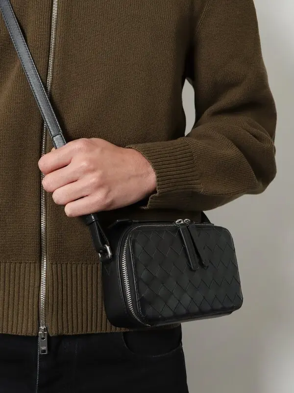 Bottega Veneta Leather Clutch Bag With Intrecciato Motif - Multicolor