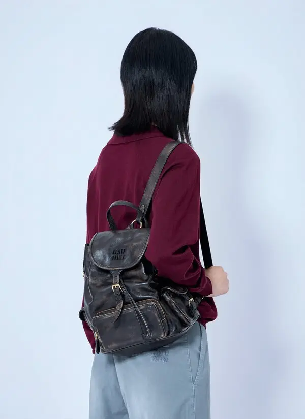 Miu Miu Leather Backpack - Multicolor
