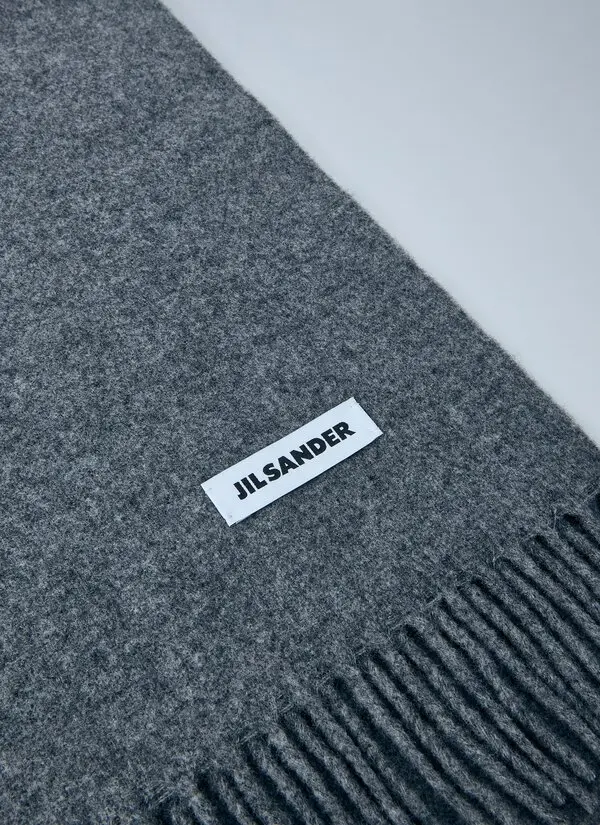 JIL SANDER Fringed Wool Scarf