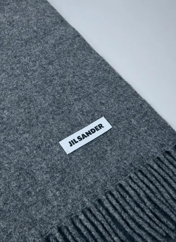 JIL SANDER Fringed Wool Scarf