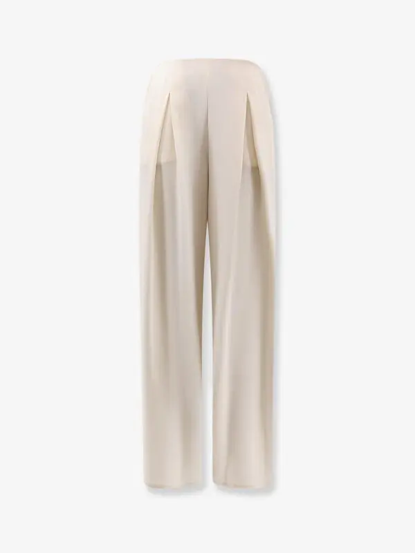 Max Mara Mxppalude Silk Trousers - Cream