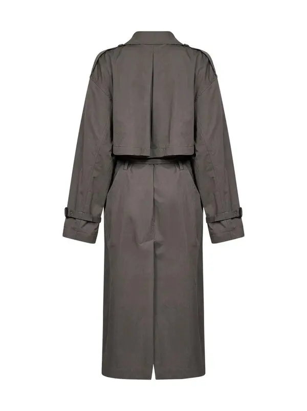 TOTEME Crisp Cotton Blend Double-breasted Trench Coat - Multicolor