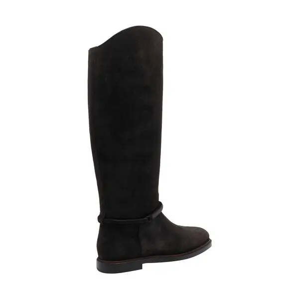 Brunello Cucinelli Suede Boots With Precious Strap