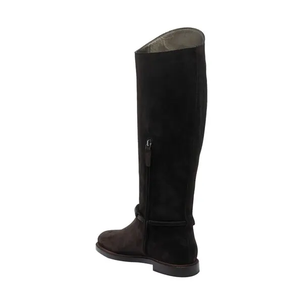 Brunello Cucinelli Suede Boots With Precious Strap