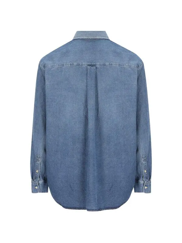 Celine Logo Cotton Denim Shirt - Multicolor