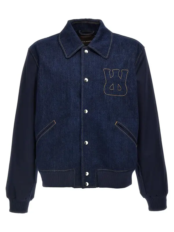 WALES BONNER The Echo Denim Varsity' Jacket