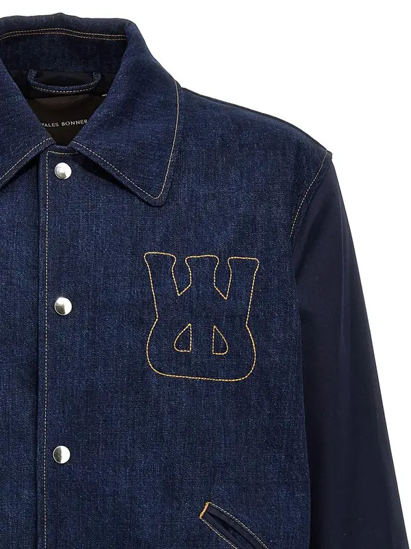 WALES BONNER The Echo Denim Varsity' Jacket