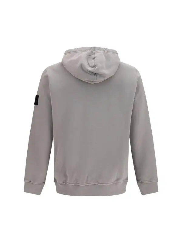 Stone Island Cotton Zip Hoodie With Compass Logo