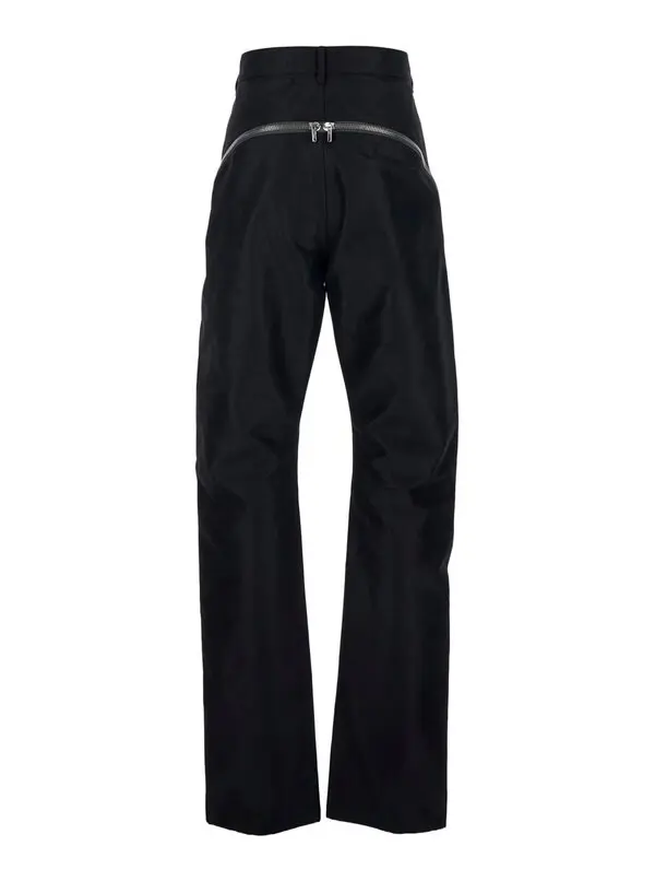 Rick Owens Bolan Banana' Stretch Cotton Pants With Zip Details - Black