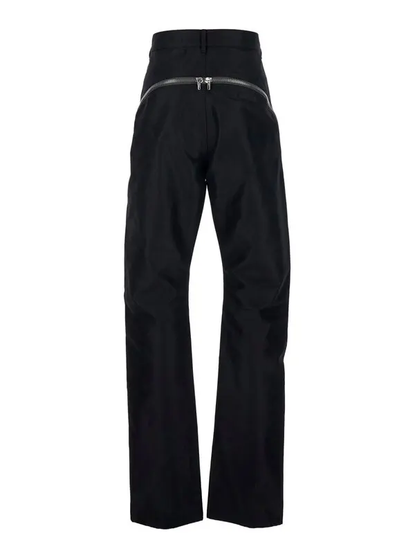 Rick Owens Bolan Banana Stretch Cotton Pants With Zip Details - Black