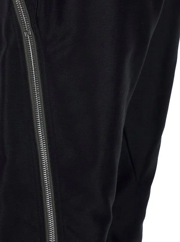 Rick Owens Bolan Banana Stretch Cotton Pants With Zip Details - Black