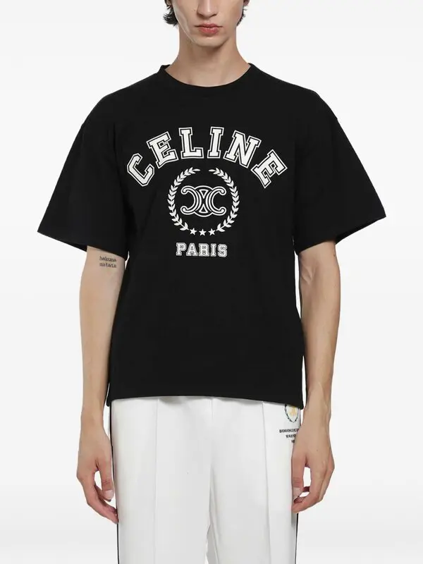 Celine Logo Cotton T-shirt