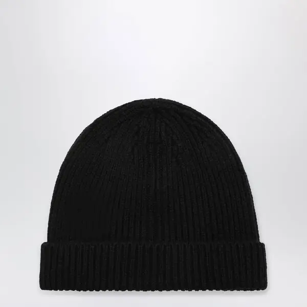 Rick Owens Ribbed Cashmere Blend Beanie - Black