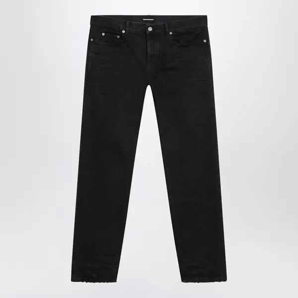 Saint Laurent Cotton Denim Straight-leg Jeans - Black