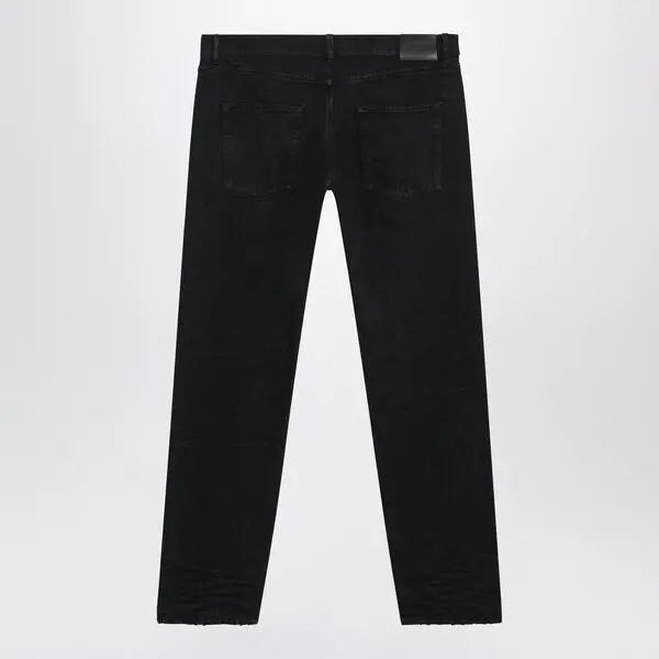 Saint Laurent Cotton Denim Straight-leg Jeans - Black