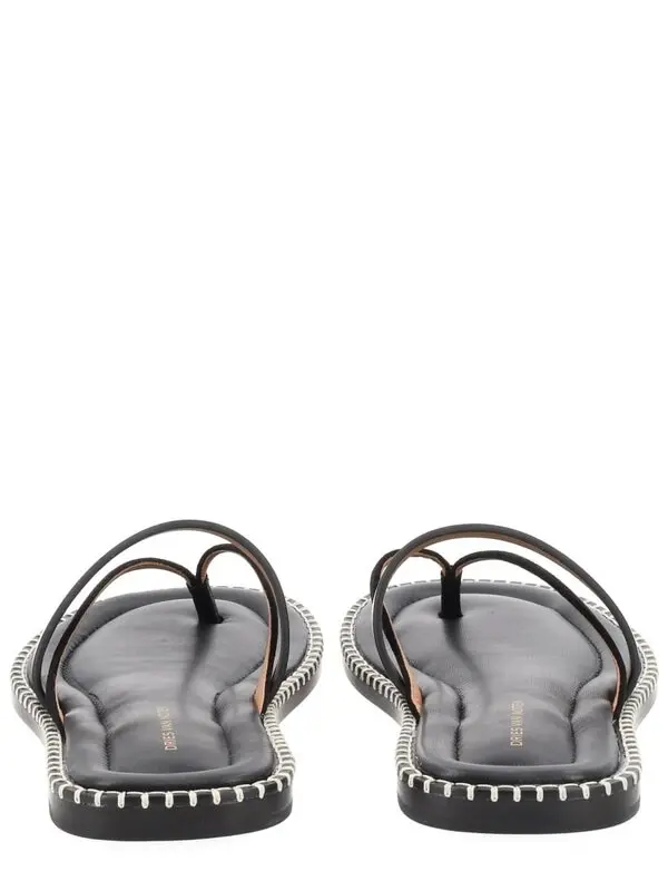 Dries Van Noten Leather Sandal - Black