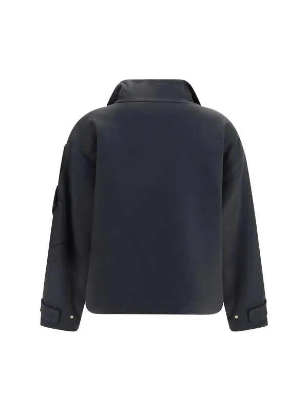 Giorgio Armani Double Cashmere High Collar Blouson Coat - Gray