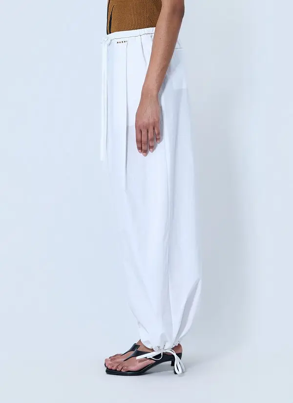 Marni Wide-leg Drawstring Trousers - White