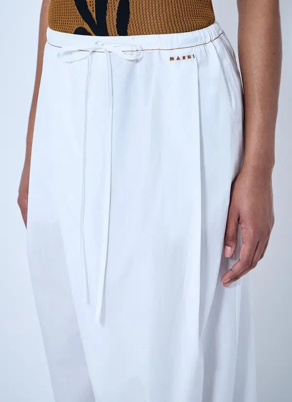 Marni Wide-leg Drawstring Trousers - White