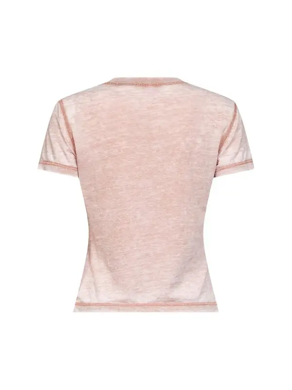 DIESEL® Pink Rhinestone-embellished Jersey T-ila-aa1 T-shirt - Multicolor