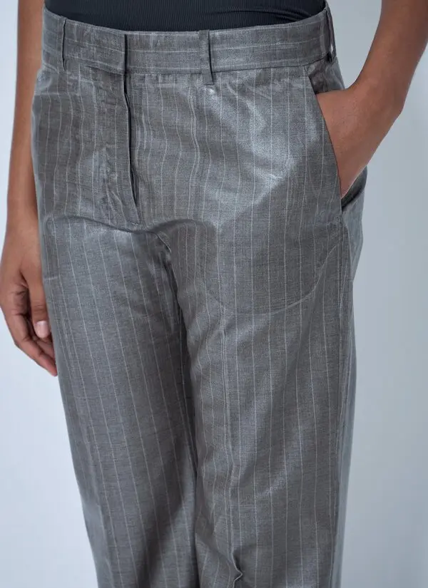 Acne Studios Coated Pinstripe Trousers
