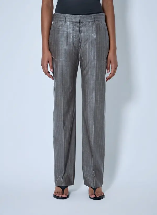 Acne Studios Coated Pinstripe Trousers