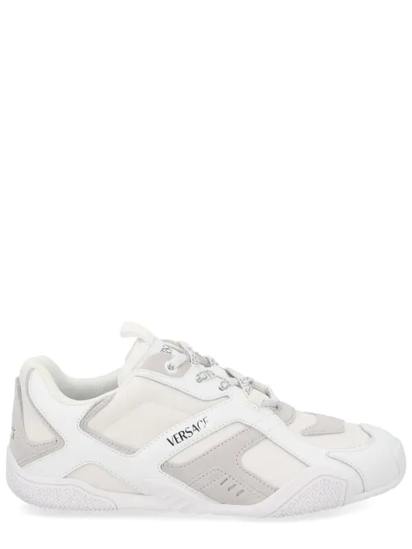 Versace Calf Leather Galaxia Sneaker - White