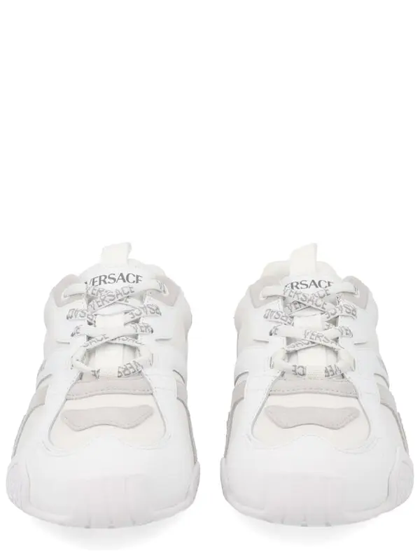 Versace Calf Leather Galaxia Sneaker - White