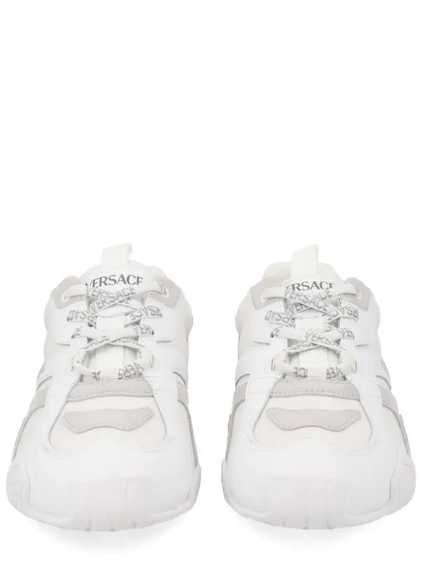 Versace Calf Leather Galaxia Sneaker - White